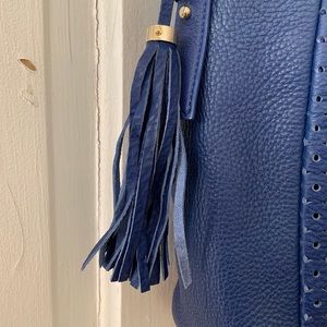 Isaac Mizrahi | Bags | Isaac Mizrahi Blue Leather Purse | Poshmark